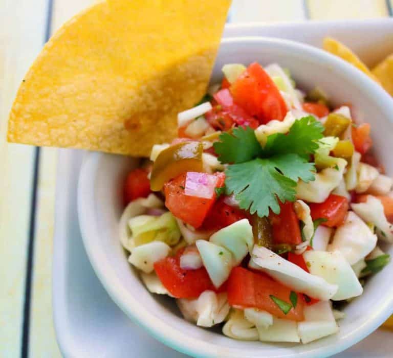 Crunchy Cabbage Salsa Recipe | Teaspoon Of Goodness