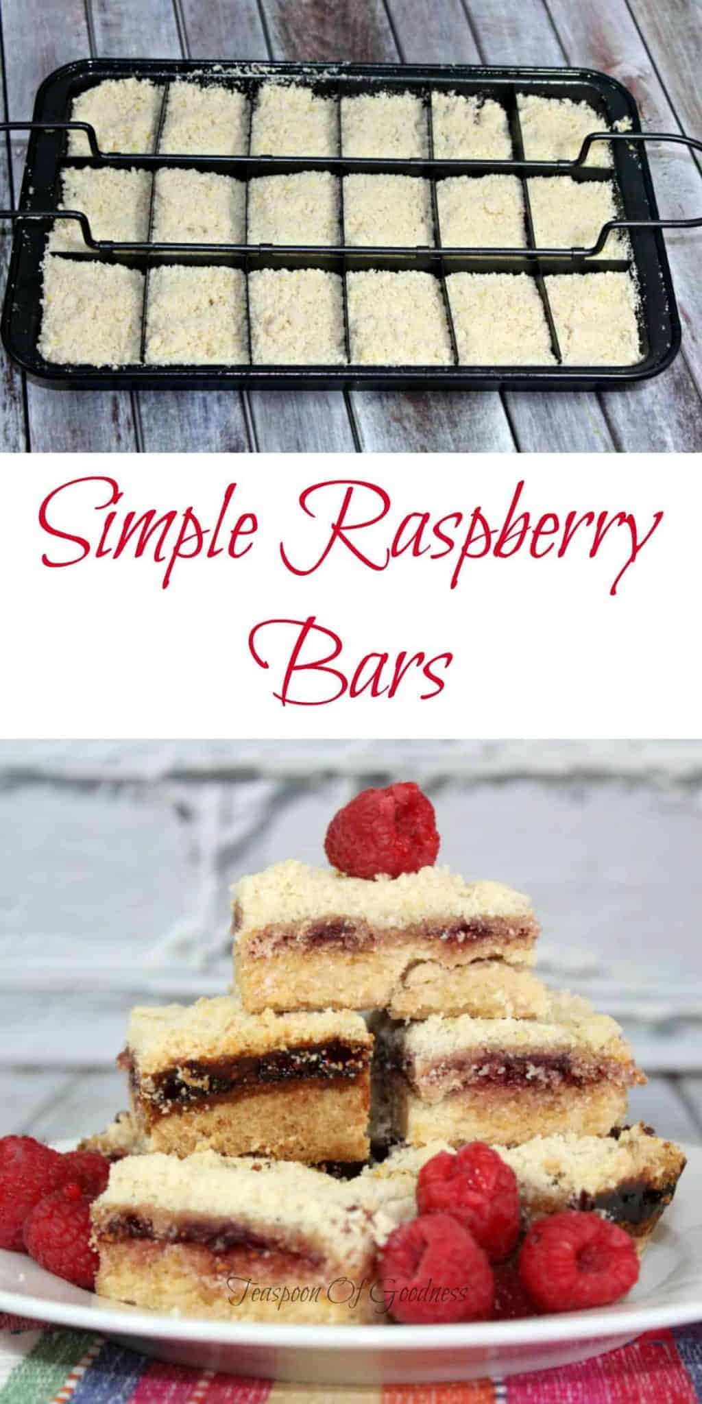 Simple Raspberry Bars Recipe | Teaspoon Of Goodness