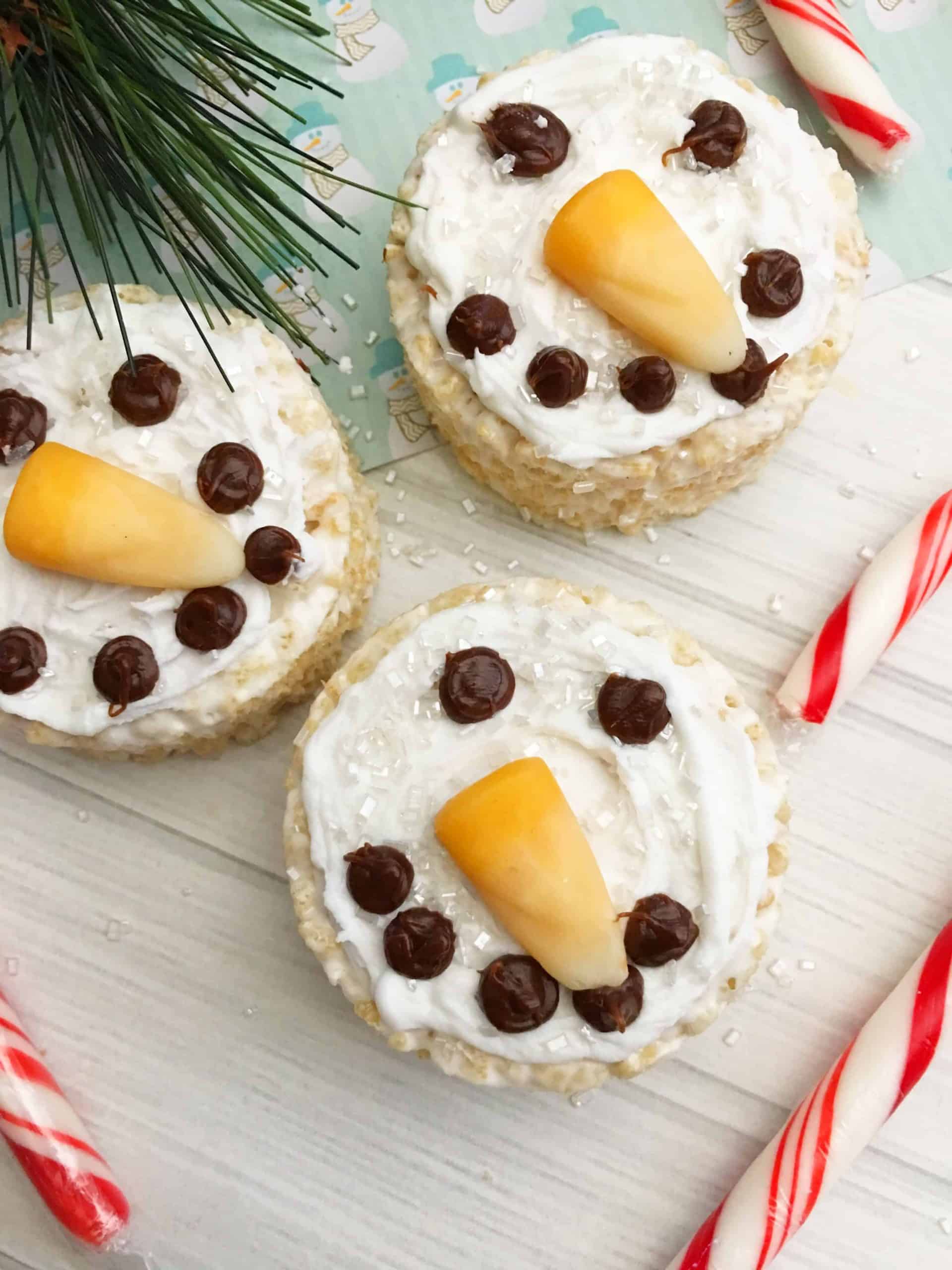 Snowman Rice Cereal Treats Recipe | Teaspoon Of Goodness