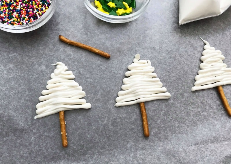 Baking With Kids: Candy Coated Pretzels Decorated Like Christmas Trees